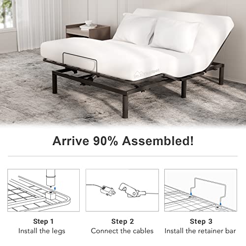 FLEXISPOT S2, Adjustable Bed Frame Base Twin XL, Whisper Quiet Durable Motor, Zero Gravity, Mattress Holders, Anti-Snore, 3-Step Assembly, Best Gift for Family