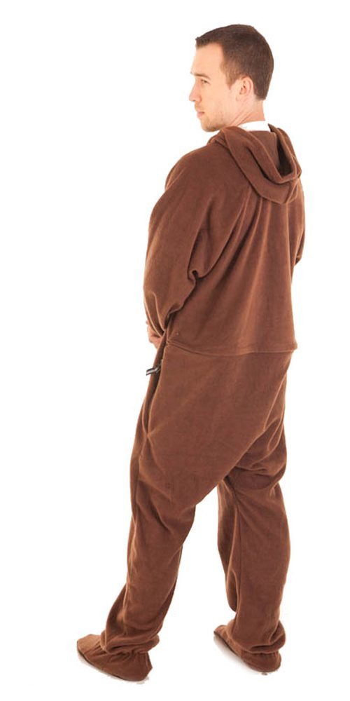 Forever Lazy Footed Adult Onesie - Lay Down Brown - M