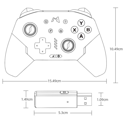 MOBAPAD Wireless Pro Controller with Hall Effect Sensing Joystick, Compatible with Switch,Windows and Steam Deck,Turbo,Gyro Axis,Dual Shock and Motion Control, Easy and Long Game, ALPS Joysticks,NFC