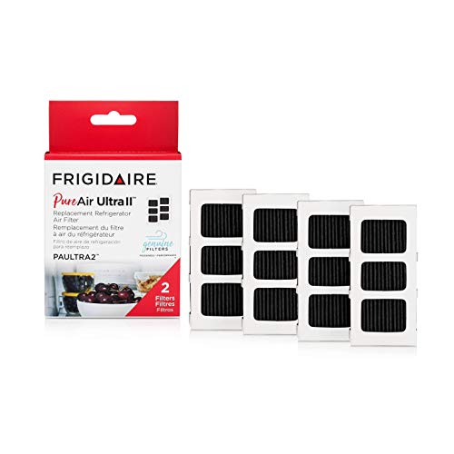 Frigidaire PAULTRA2 Pure Air Ultra II Refrigerator Air Filter with Carbon Technology to Absorb Food Odors, 3.8" x 1.8", 4 Count