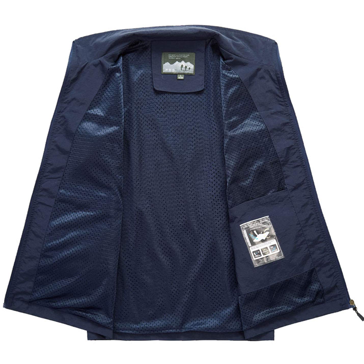 Flygo Mens Summer Outdoor Lightweight Travel Work Fishing Hiking Vest Jacket (XX-Large, 02 Khaki)
