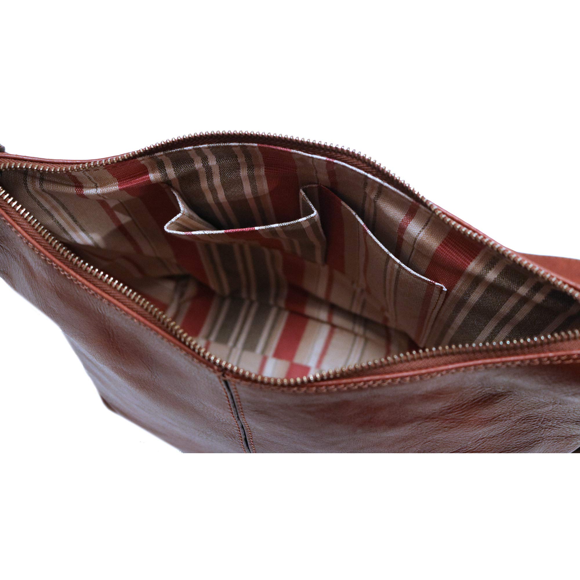 Floto Capri Tote Full Grain Leather Shoulder Bag Crossbody in Vecchio Brown