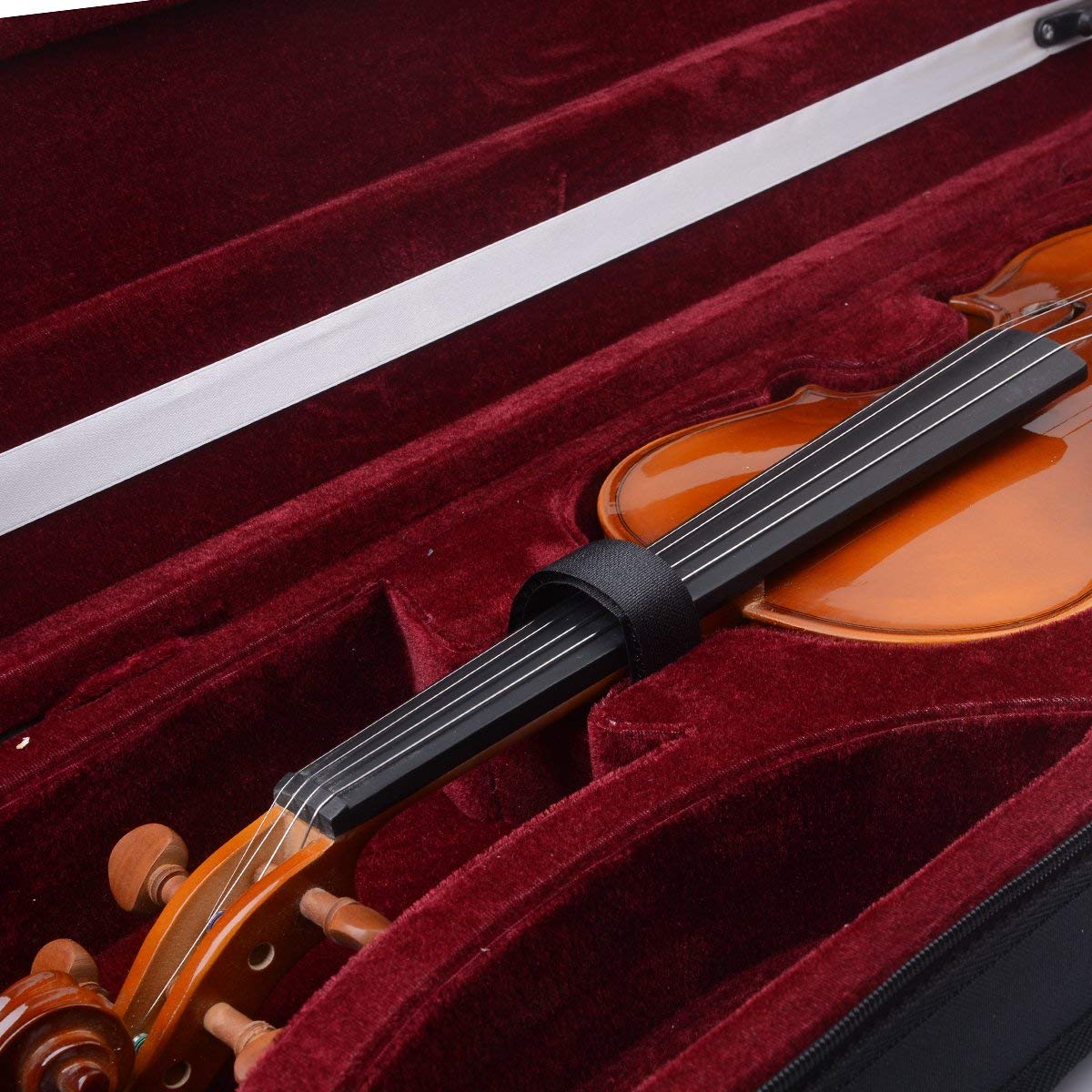 FINO 4/4 Full Size Violin Case Professional Oblong Violin Hard Case with Built-in Hygrometer,Super Lightweight Portable Carrying Bag Slip-On Cover with Backpack Straps,Black