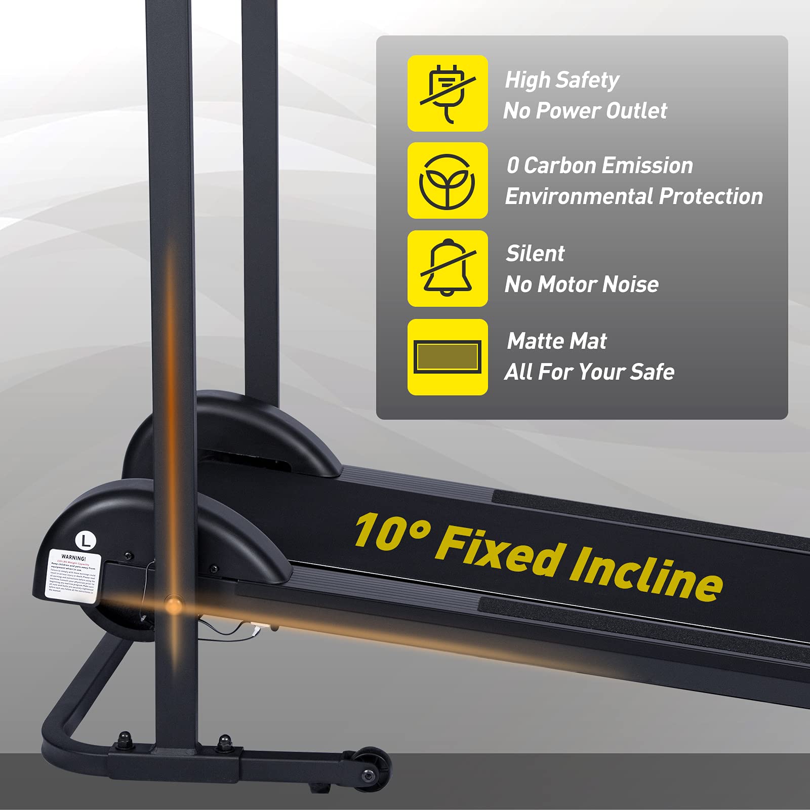 Folding Manual Treadmill, Foldable Under Desk Treadmills with Incline, Portable Compact Mini Walking Jogging Machine for Home, Small Space Apartment Exercise Equipment, 300 lb Capacity (Black)