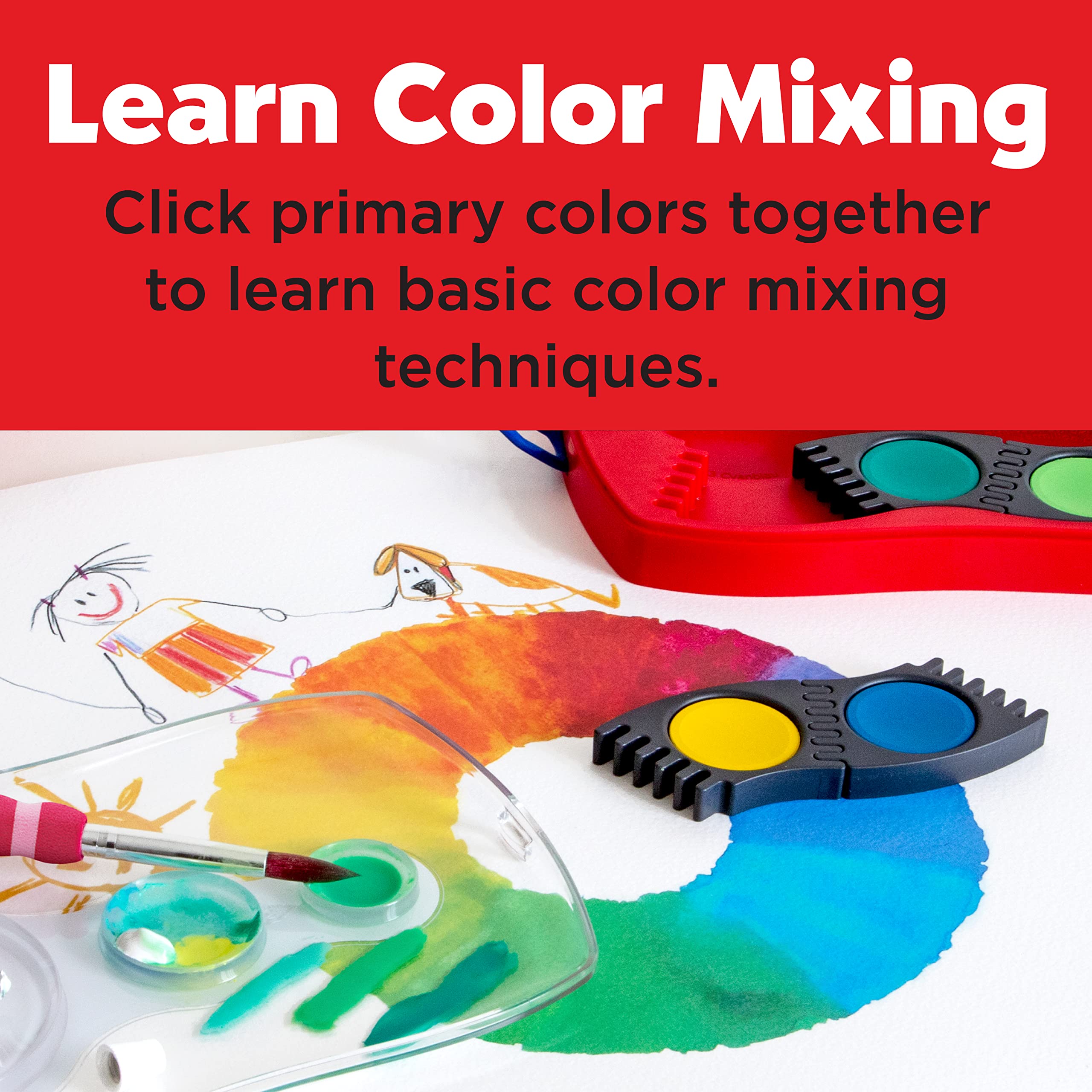 Faber-Castell Connector Paint Box Watercolor Set - 12 Watercolor Paints with Brush and Accessories