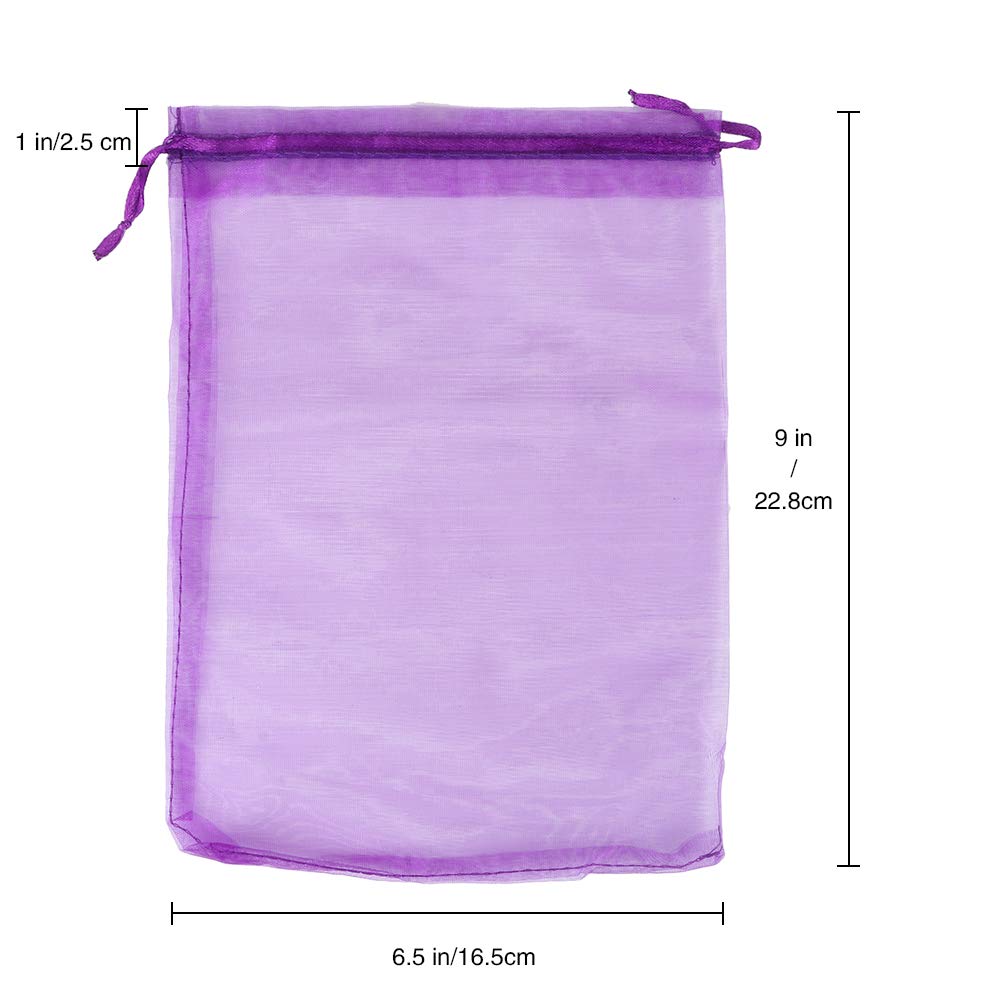 Zwish 100 Pack 6x9 Inches Organza Gif Bags 10 Mixed Solid Colors for Toys Candy Chocolate Party Christmas Wedding Favor Gift