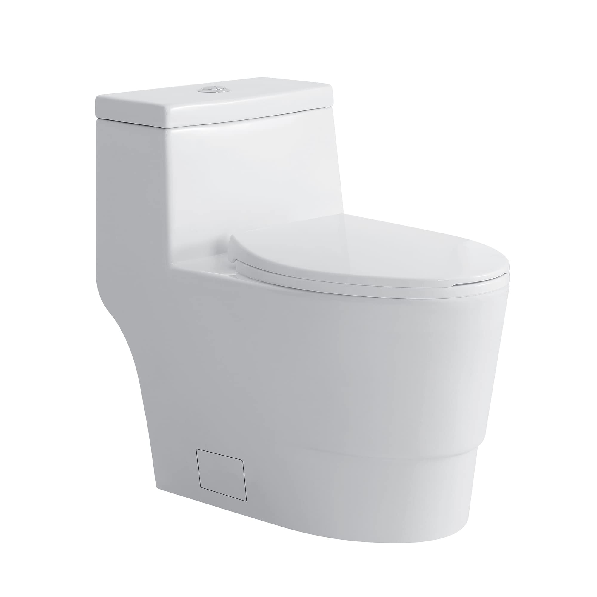Fine Fixtures Dual-Flush Elongated One-Piece Toilet with High Efficiency Flush