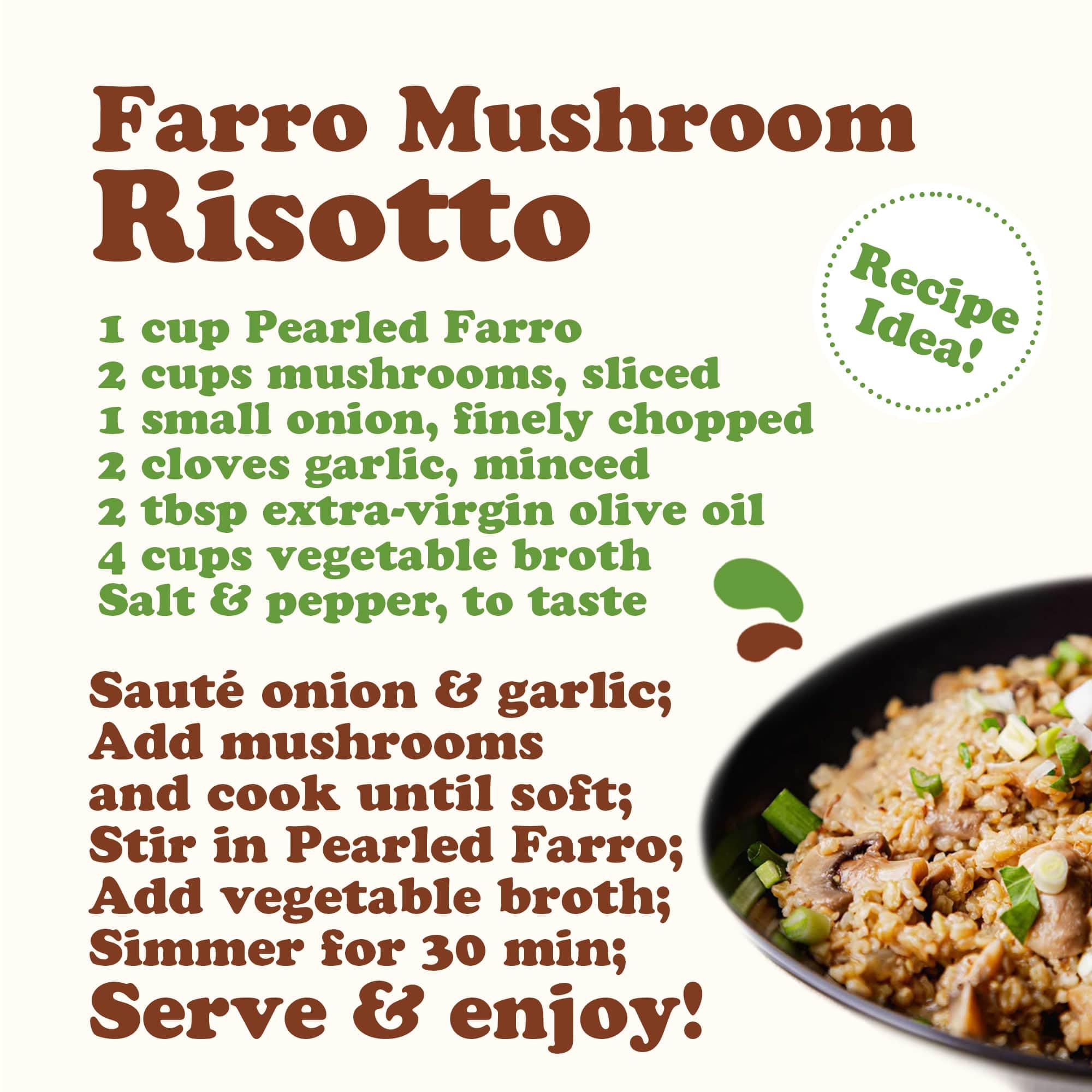 Food to Live Pearled Farro Grain, 1 Pound β Kosher, Vegan, Whole Grain in Bulk, Good Source of Dietary Fiber, Protein and Iron