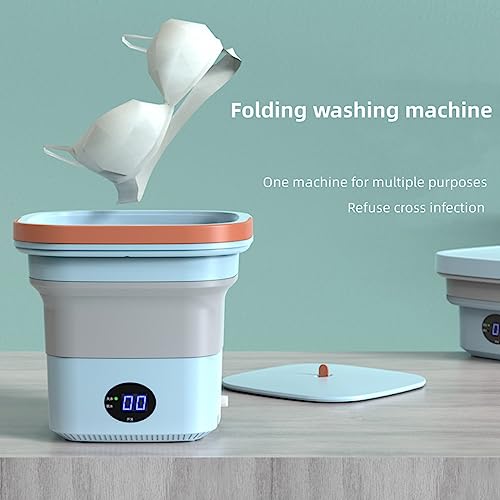 Folding Washing Machine,6L Portable Washing Machine,Mini Washing Machine with 3 Modes Deep Cleaning for Underwear, Baby Clothes, or Items, Foldable Machine Apartments, Camping, Travel (Blue)