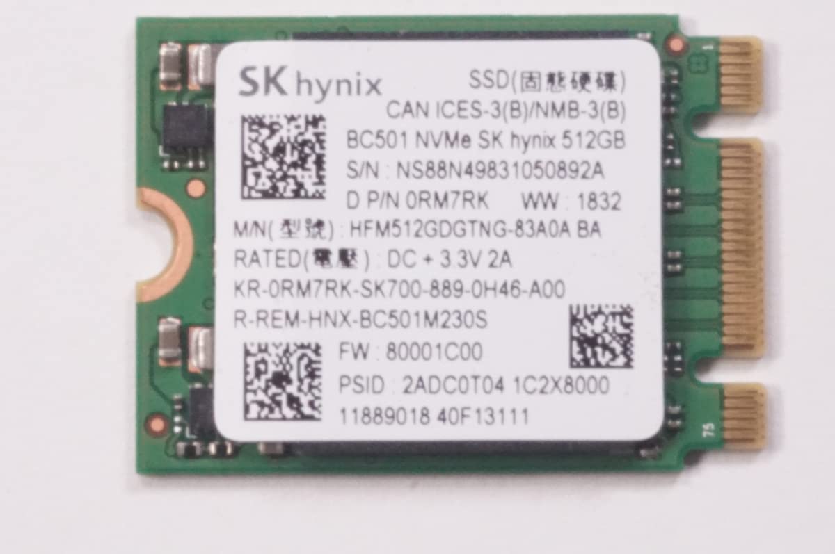 FMB-I Compatible with RM7RK Replacement for Dell 512gb 2.2 Mm Msata Ssd Drive I7586-7205BLK-PUS