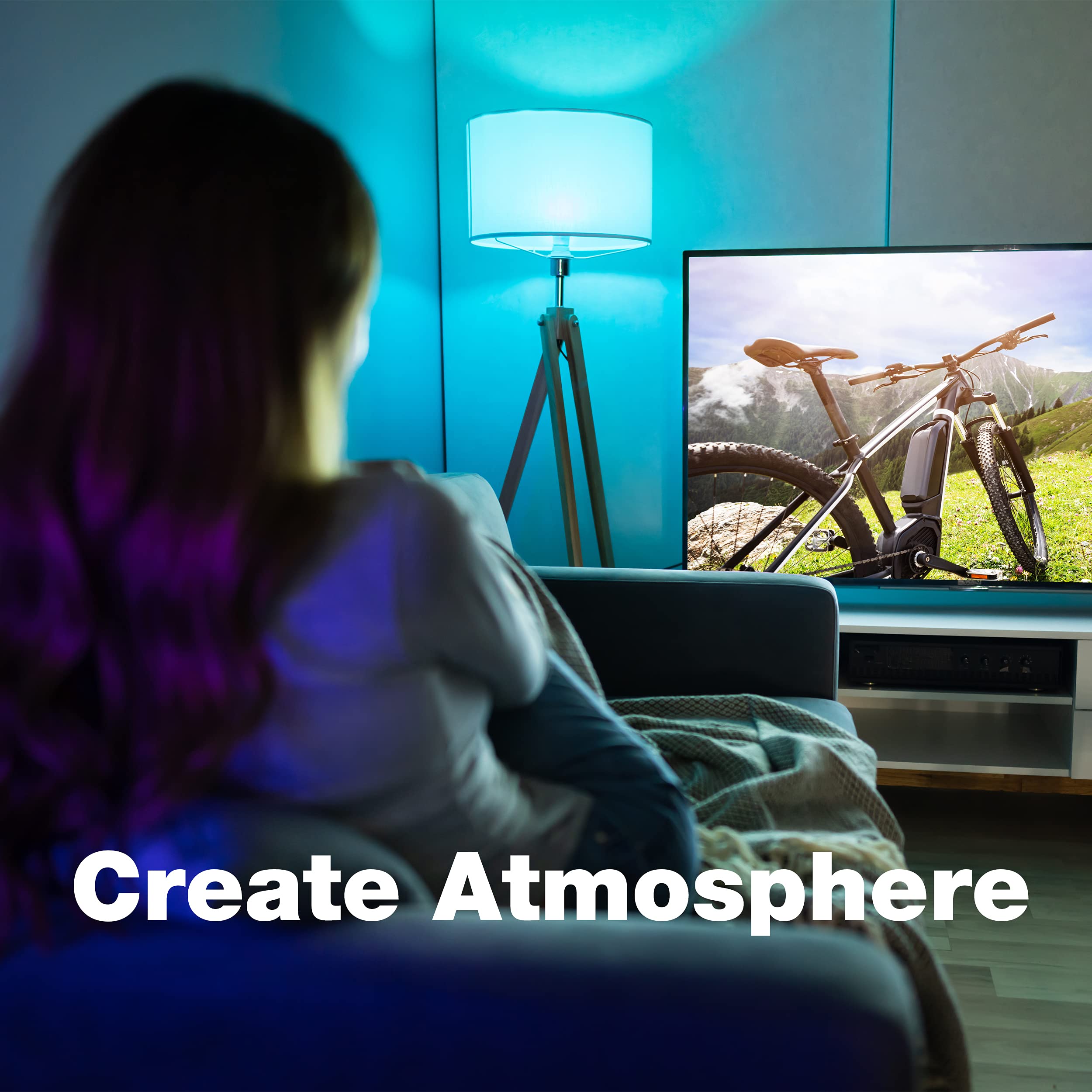 FLSNT ST21 Smart Light Bulbs, Dimmable LED RGBW Color Changing WiFi Light Bulb, Compatible with Alexa or Google Assistant by Smart Life APP, 5W (40W Equivalent), E26 Base, No Hub Required