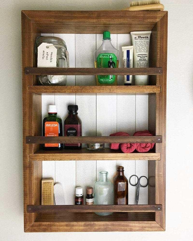 Mansfield Cabinet No. 101 - Solid Wood Spice Rack Cabinet Aged Barrel/Mustard Yellow