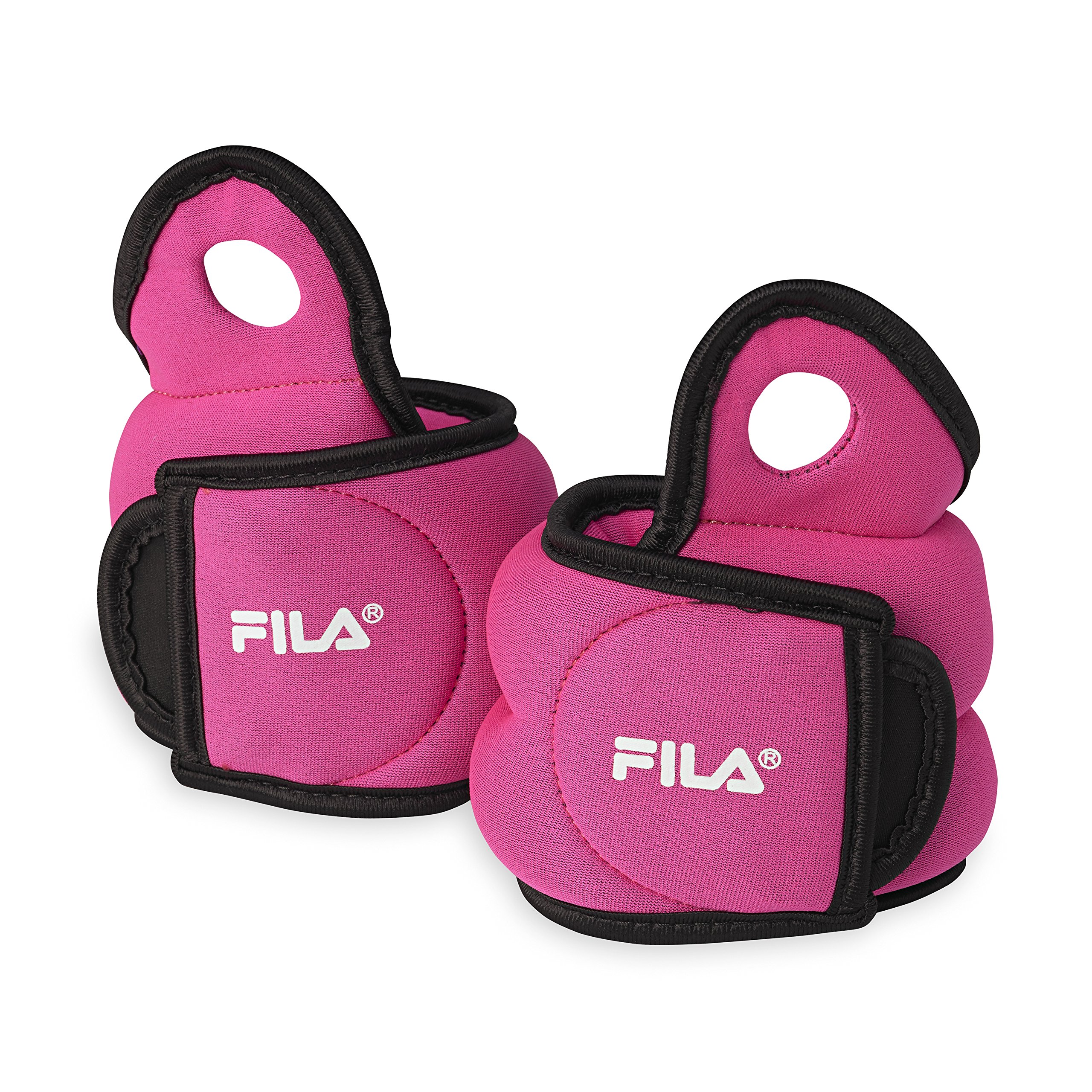 FILA Accessories Wrist Weights Set for Women/Men - 4lb Set (2 Pounds Each) - Adjustable Straps for Home Workout Exercise, Walking, Running, Strength Training, Weight Lifting, Yoga, pink
