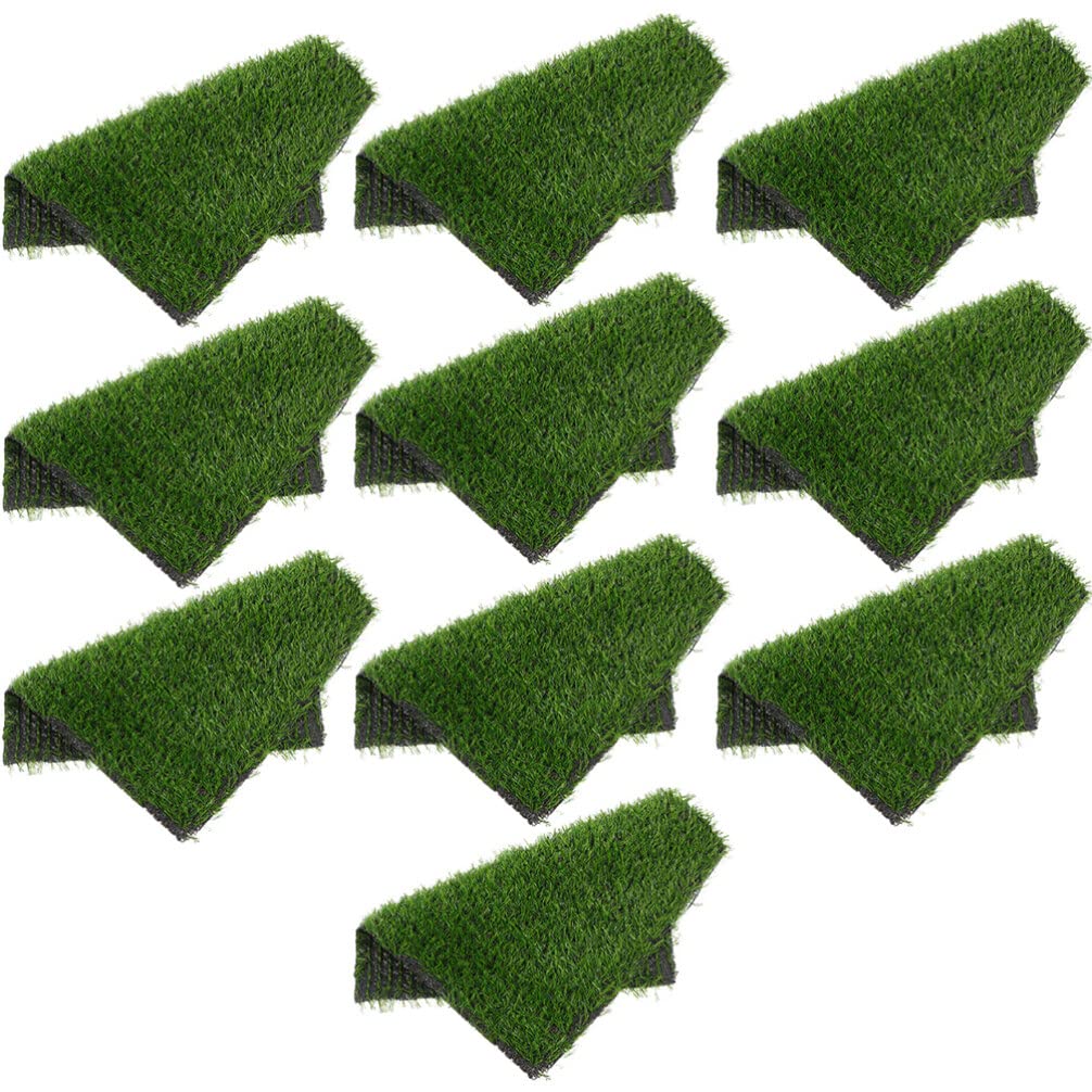 FOMIYES 10Pcs Chicken Nesting Box Pads, Washable Fake Turf Mats, Artificial Grass Carpet, Reusable Hen Nest Boxes Pad for Chicken Bedding Nesting 7.86 in
