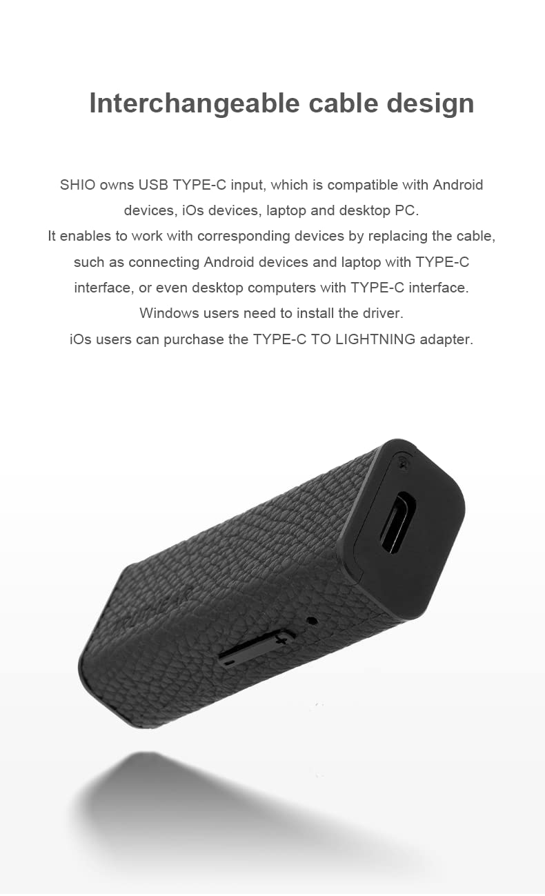 Fanmusic Truthear SHIO Dual CS43198 Lossless Portable DAC Amplifier with USB Type C Port 3.5mm Single-Ended and 4.4mm Balanced Output