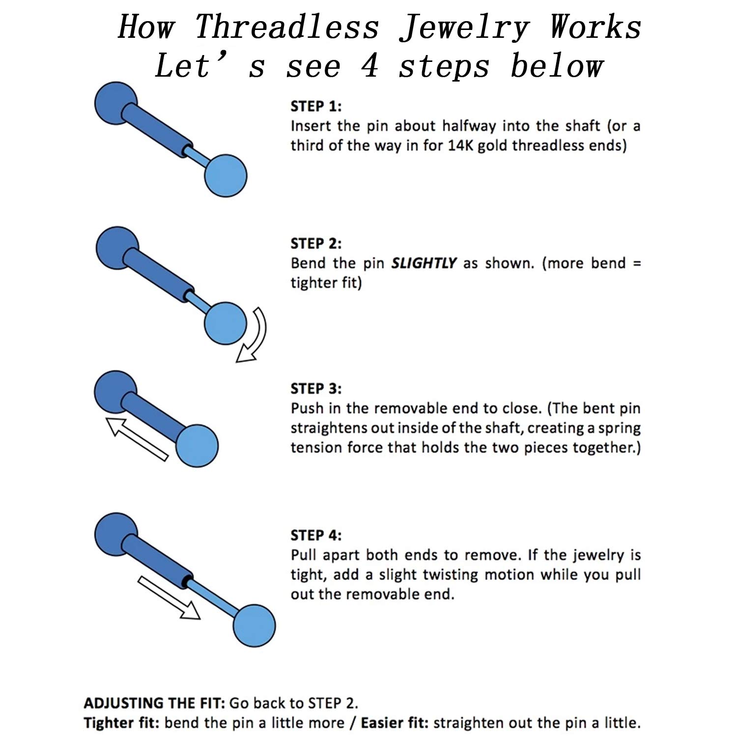 GAGABODY Labret Jewelry G23 3mm Ball 16g Lip Rings Titanium Bezel Push Back Threadless Labret Helix Cartilage Tragus Monroe 8mm Lip Studs Earring Piercing Rose Gold