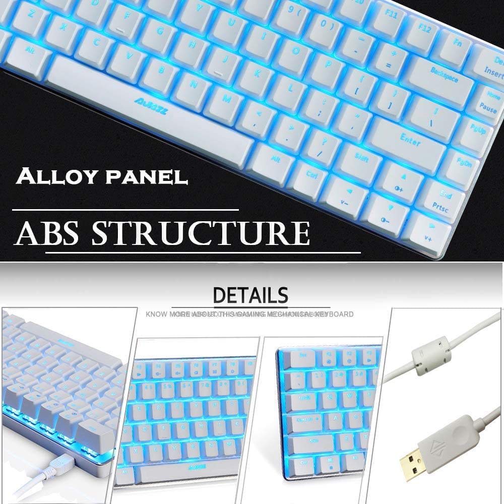 Gaming Keyboard and Mouse,3 in 1 Rainbow LED Backlit Wired Mechanical Keyboard Blue Switch,RGB 6400 DPI Lightweight Gaming Mouse with Honeycomb Shell,Gaming Mouse Pad for PC Gamers