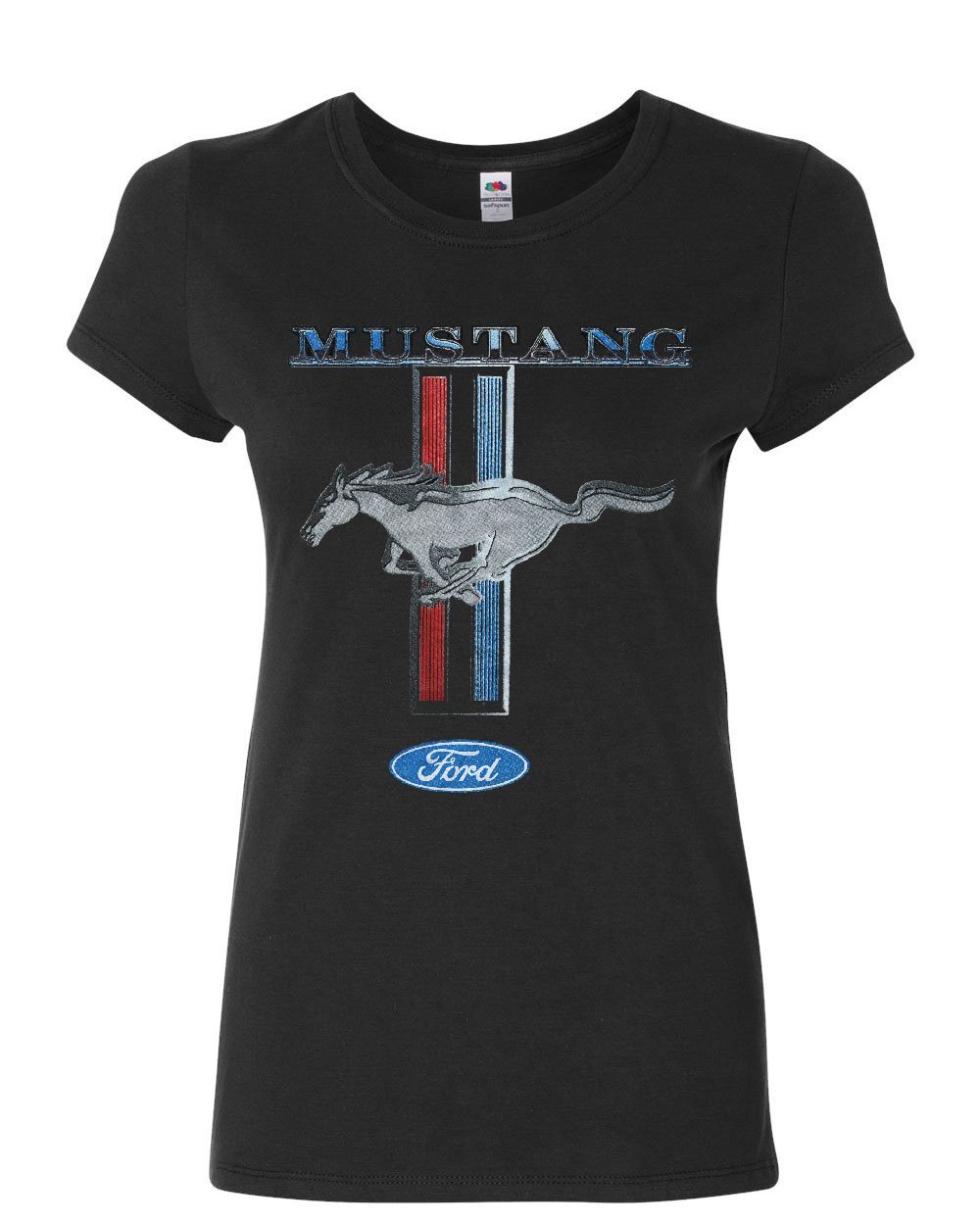 Ford Mustang Classic Women's T-Shirt American Muscle Car Tee Shirt Black Small