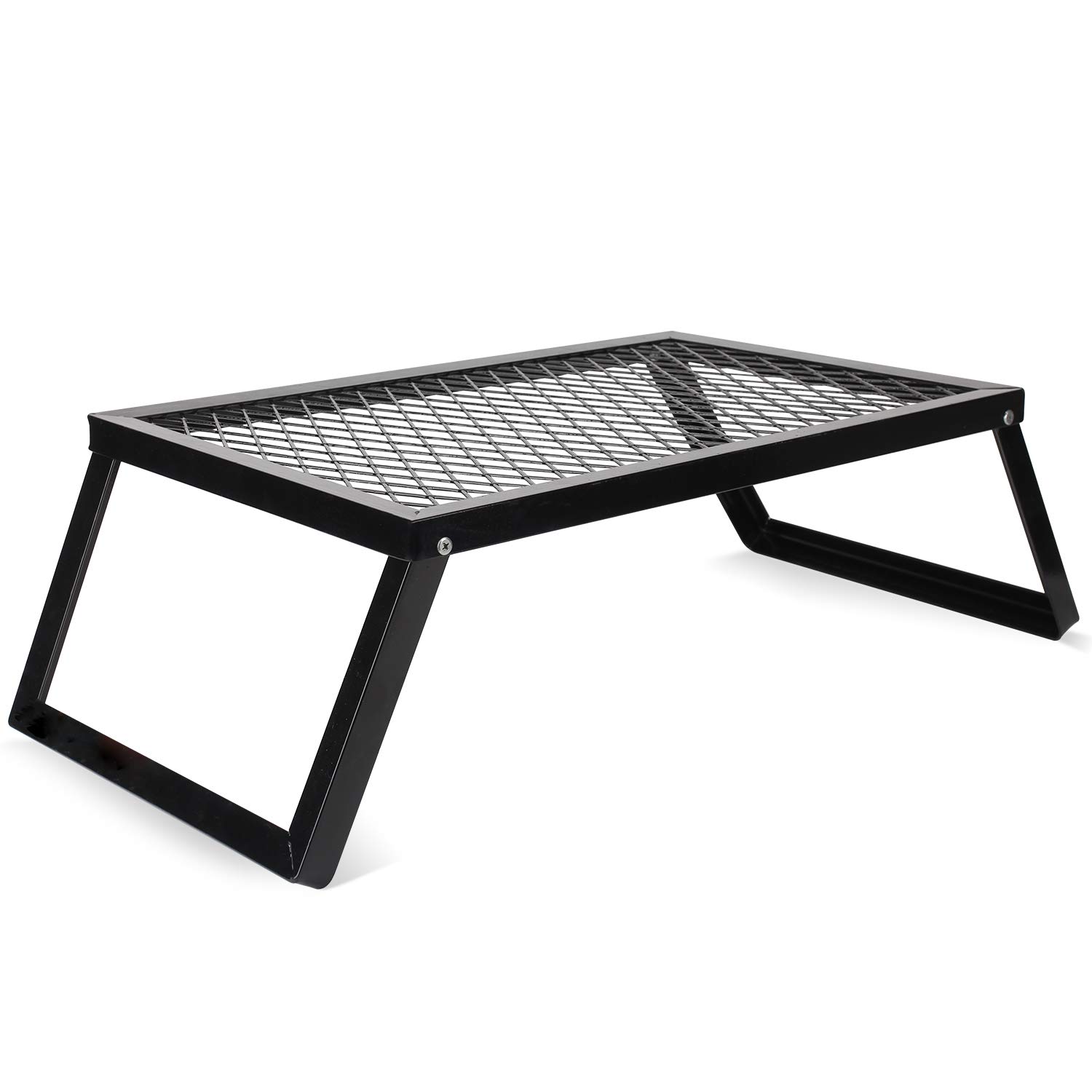 Folding Campfire Grills, Heavy Duty Iron Steel Grate, Portable Over Fire Camp Grill for Outdoor Table Backpacking Hiking Traveling Picnic BBQ