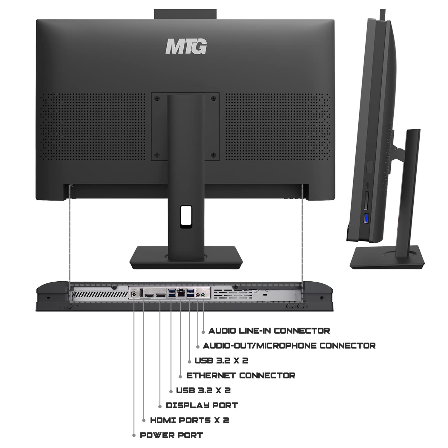 MTG Yama 24 inch, FHD Touchscreen, Office Use All in one PC, Intel Core i5 10th Gen 8GB RAM DDR4, 240GB NVME | 1TB SSD, Webcam, DVD RW, Office 365, Windows 11 Home