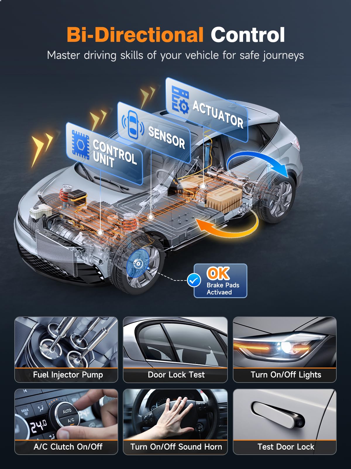 FOXWELL NT510 Elite fit for Honda/Acura Diagnostic Scanner, Full System OBD2 Scan Tool Car Code Reader, Bi-Directional Control All Service ABS Bleed Crankshaft Relearn Throttle TPS TPMS EPB Oil Reset