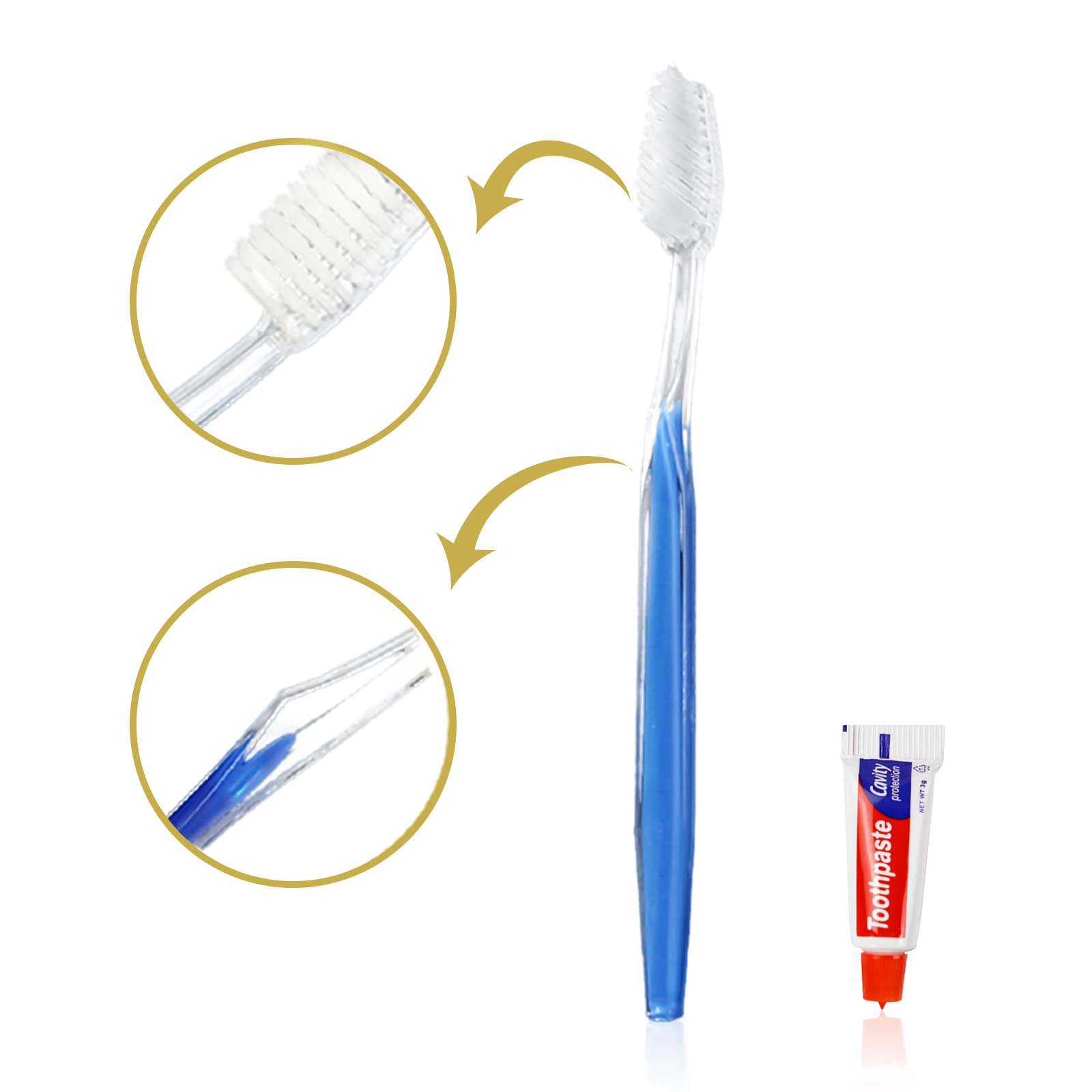 fafortune 30 Pack Disposable Toothbrushes with Toothpaste (5 Colors)