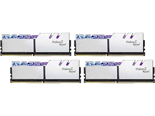 G.SKILL Trident Z Royal Series (Intel XMP) DDR4 RAM 128GB (4x32GB) 3200MT/s CL16-18-18-38 1.35V Desktop Computer Memory UDIMM - Silver (F4-3200C16Q-128GTRS)