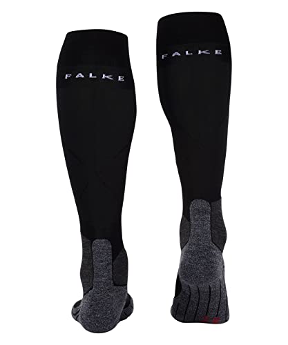 FALKE Women's SK5 Expert Ski Socks, Knee High, Ultra Light Cushion, Winter Athletic Sock, Breathable Quick Dry, Silk, Black (Black-Mix 3010), 9.5-10.5, 1 Pair