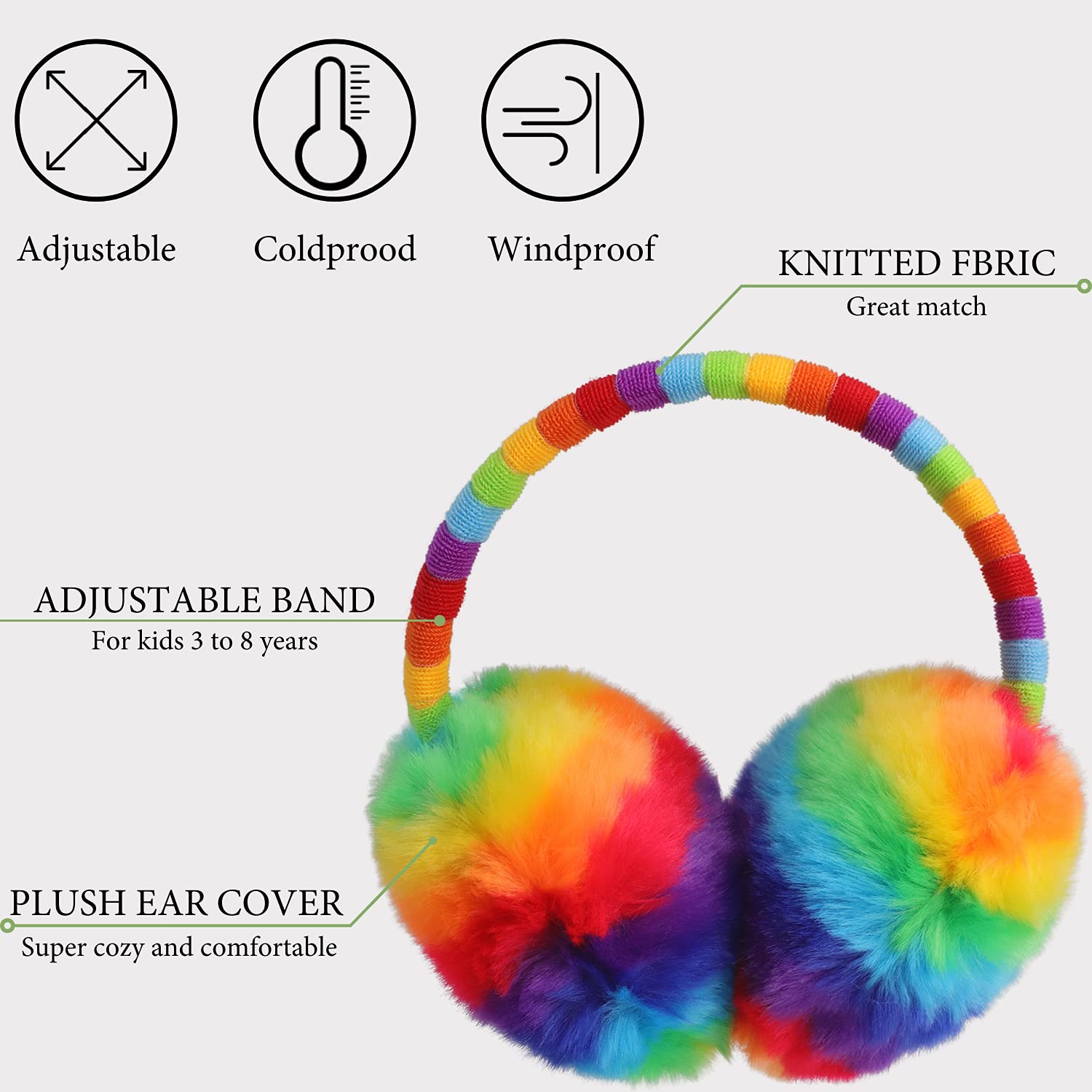 Flammi Kids Winter Earmuffs Warm Faux Fur Ear Warmers