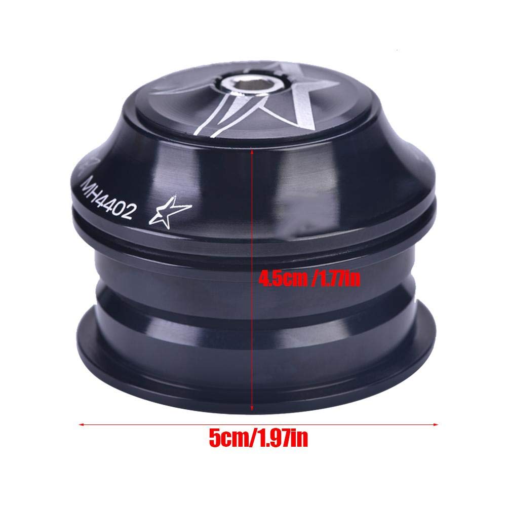 Fafeims Aluminium Alloy Bike Semi Integrated Front Fork Stem Headset Bike Accessory for Mountain Bike(Black)