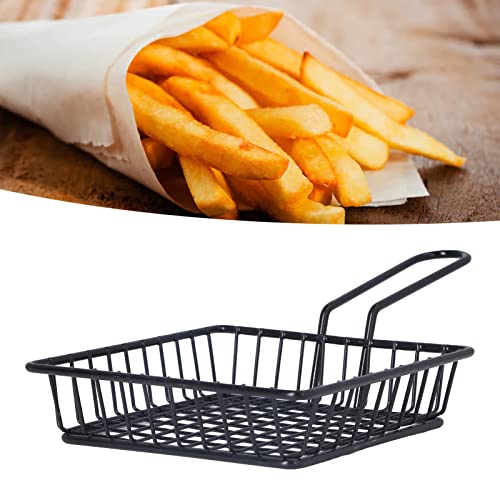 Fryer Basket, Food Grade French Fry Frying Strainer with Handle for Restaurant Home Short (Rectangle) (Color : Square)