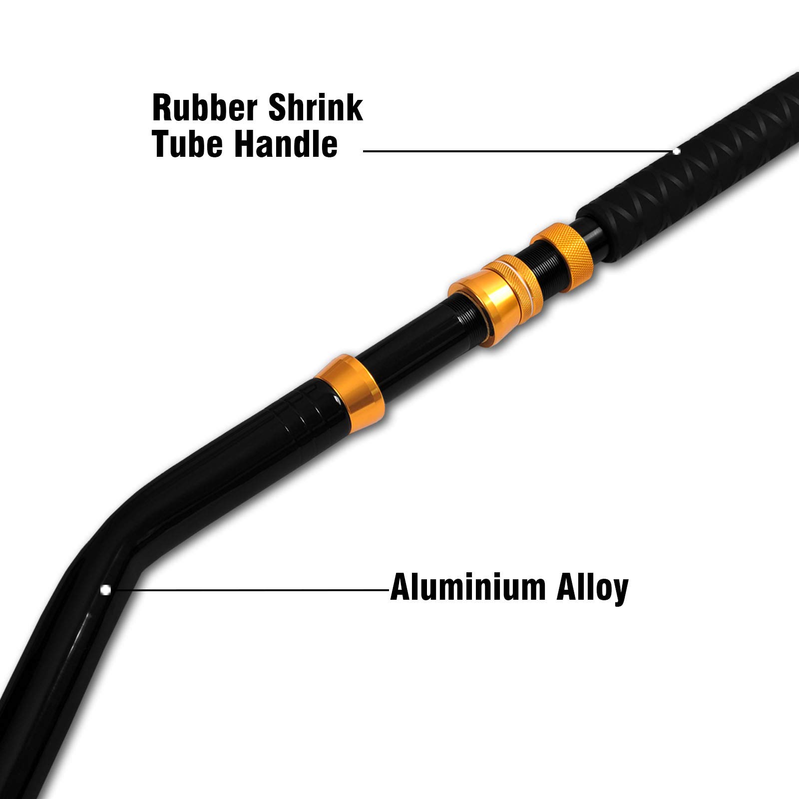 Fiblink Bent Butt Fishing Rod 2-Piece Saltwater Offshore Trolling Rod Big Game Roller Rod Conventional Boat Fishing Pole (Length: 6β)
