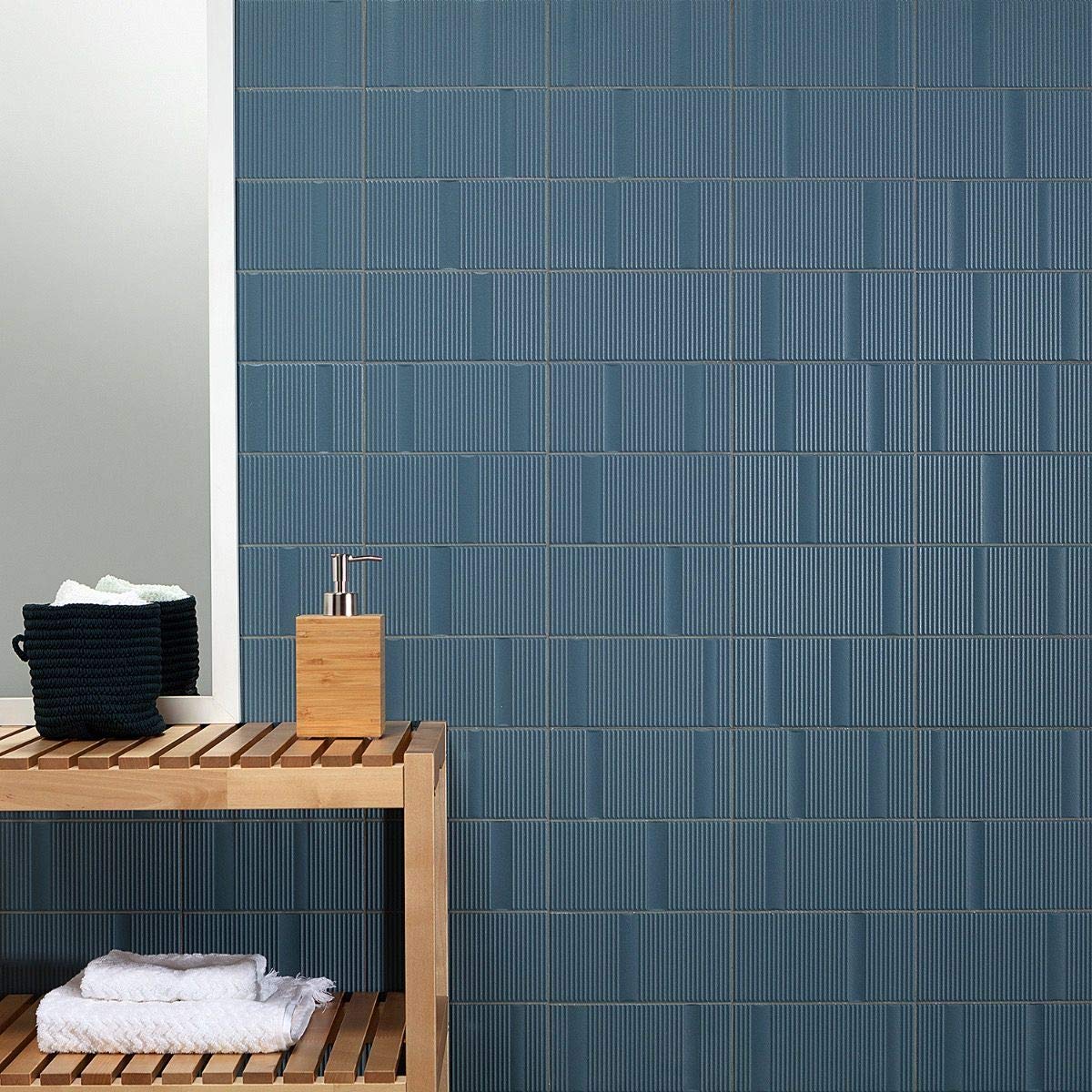 Flyer Blue 7.87 in. x 15.74 in. Matte Backsplash, Kitchen, Bathroom Ceramic Wall Tile (12 Pieces 10.32 Sq. Ft. / Case)