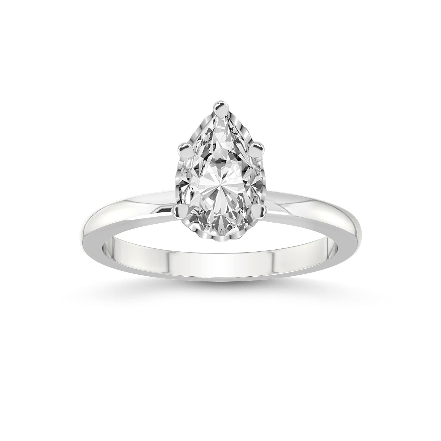 FRIENDLY DIAMONDS 1 Carat | IGI Certified Pear Shape Lab Grown Diamond Ring | 14K Or 18K in White, Yellow Or Rose Gold | Malissa Solitaire Diamond Engagement Ring | FG-VS1-VS2 Quality