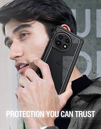 Poetic Guardian Case for OnePlus 11 5G 6.7" (2023) [20 FT Mil-Grade Drop Tested], Full-Body Hybrid Shockproof Bumper Cover with Built-in Screen Protector, Black/Clear