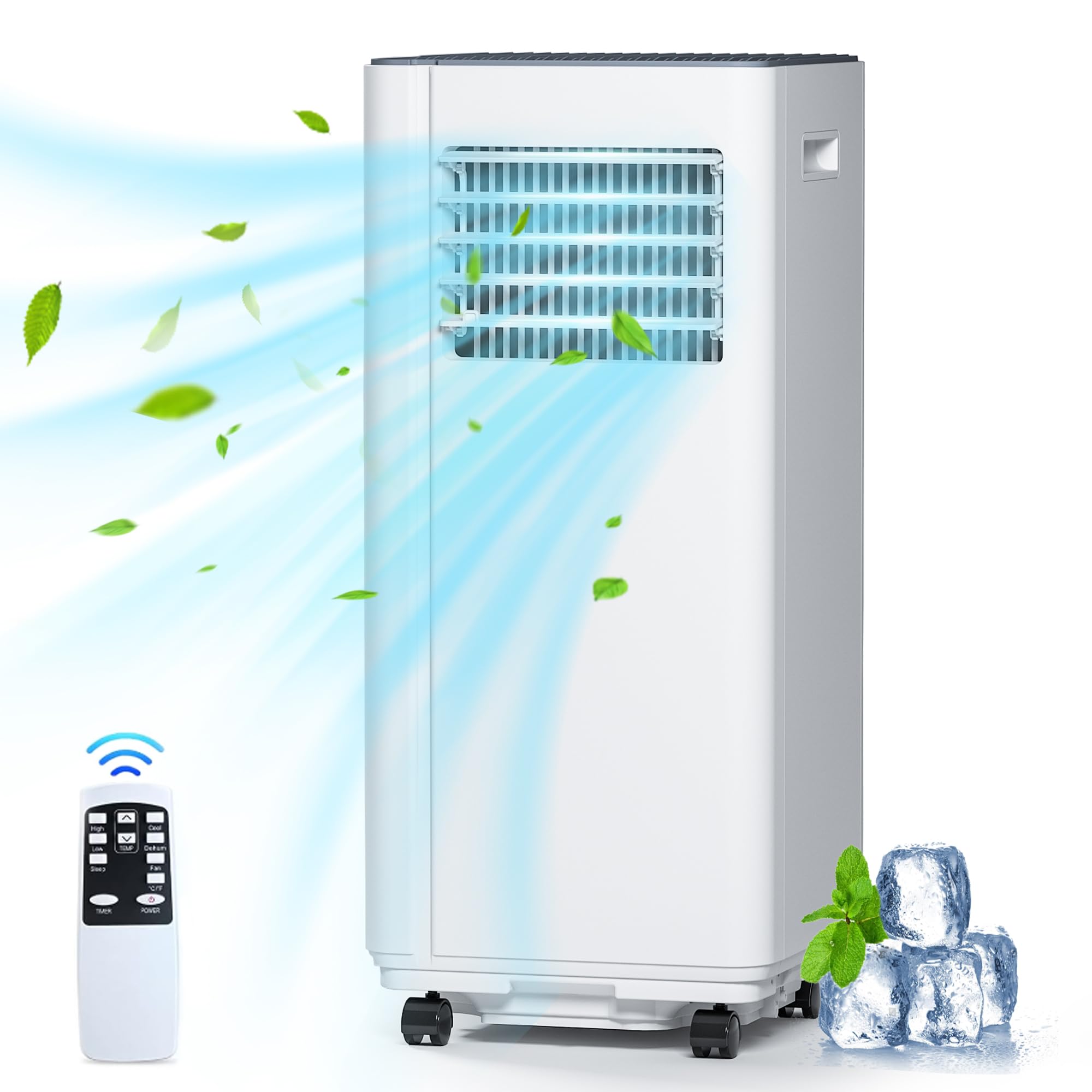 Portable Air Conditioners, 10000 BTU Portable AC Unit with Remote Control, Dehumidifier, Fan, Auto, Sleep Modes, Up to 450 Sq. Ft, 30DB Quiet Portable Air Conditioner with Installation Kits, 24H Timer