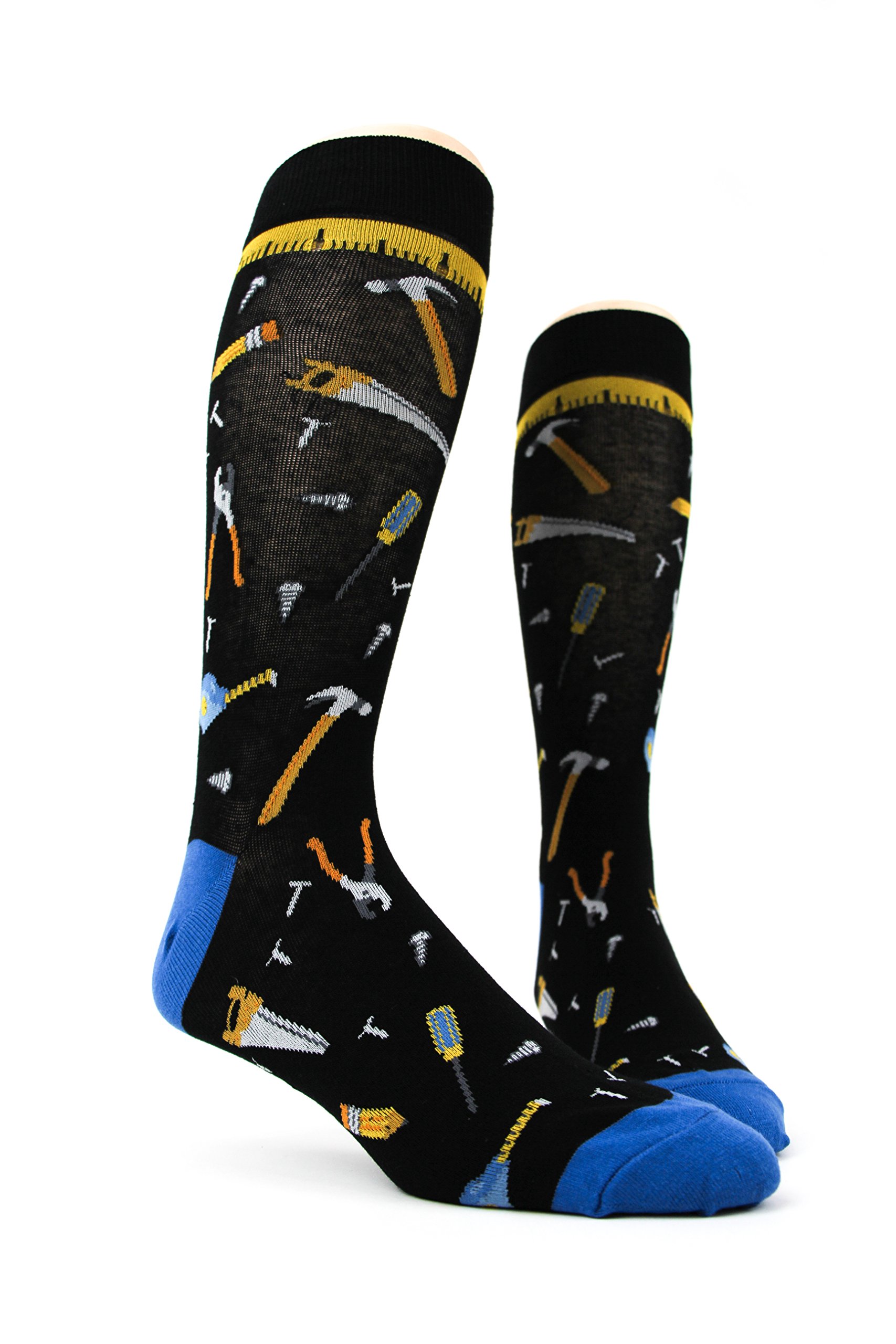 Foot Traffic Men's Socks, Fun Special-Interest Socks, Sizes 7–12 (Tools)