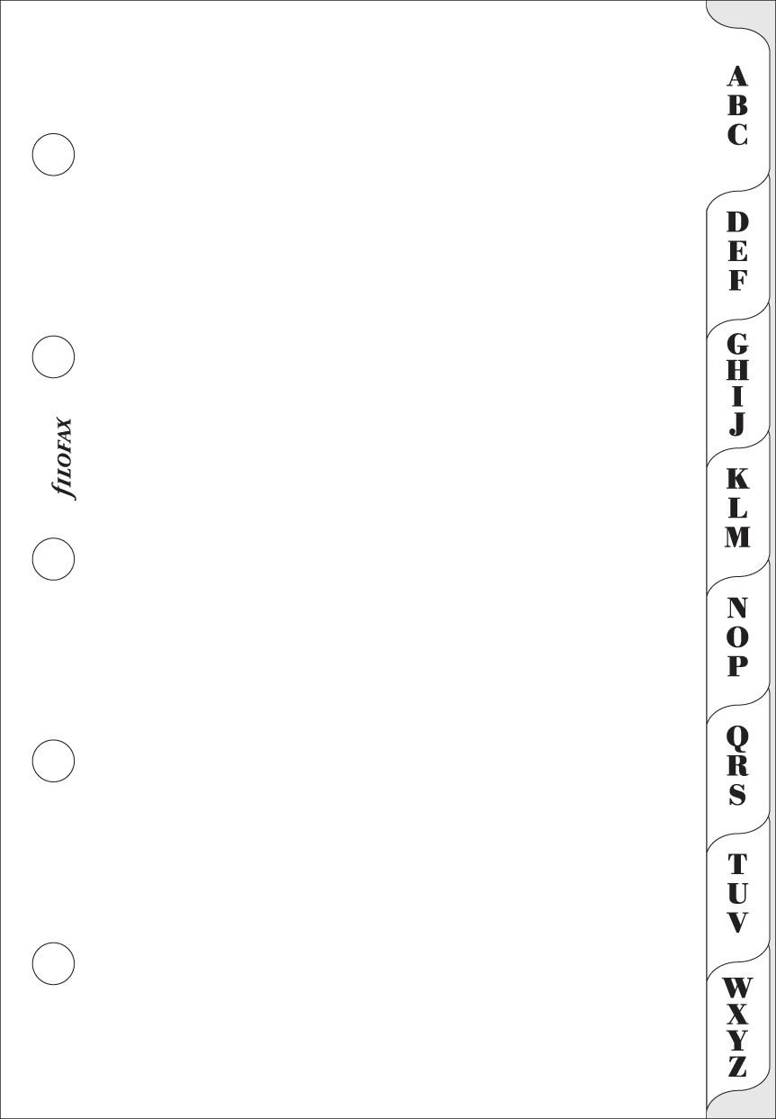 Filofax Mini A-Z Index White (B511674)