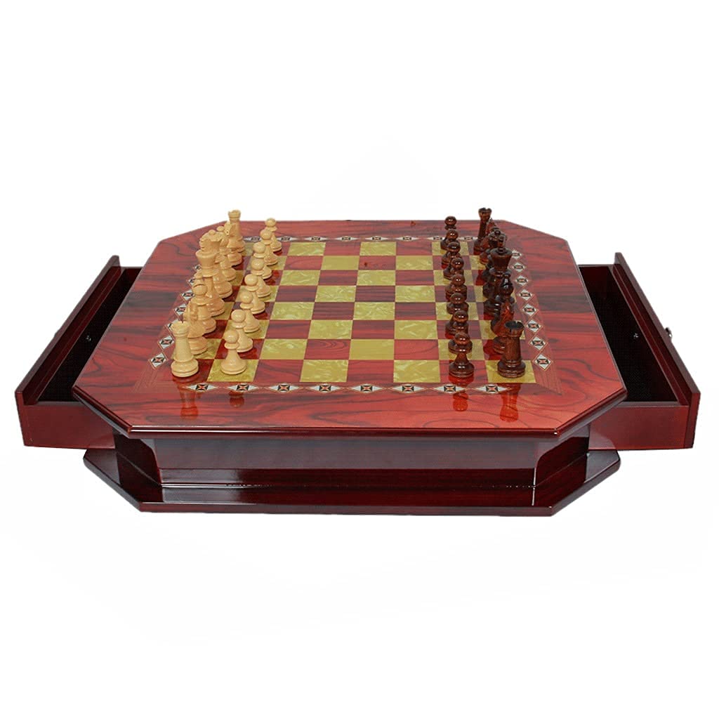 Natural Handmade Set Chess Board with 2 Drawer Set for Kids 21.6in Chess Set