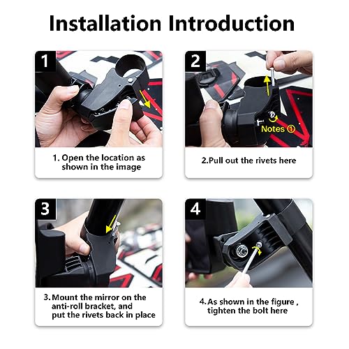 SHEJISI UTV Side Mirrors, You No Longer Need to Adjust by Hand,Innovative Automatic Reset Function, for 1.5"-2.0" Roll Cage, Compatible with Polaris RZR, Can Am Maverick, Honda Pioneer, Kawasaki Mule