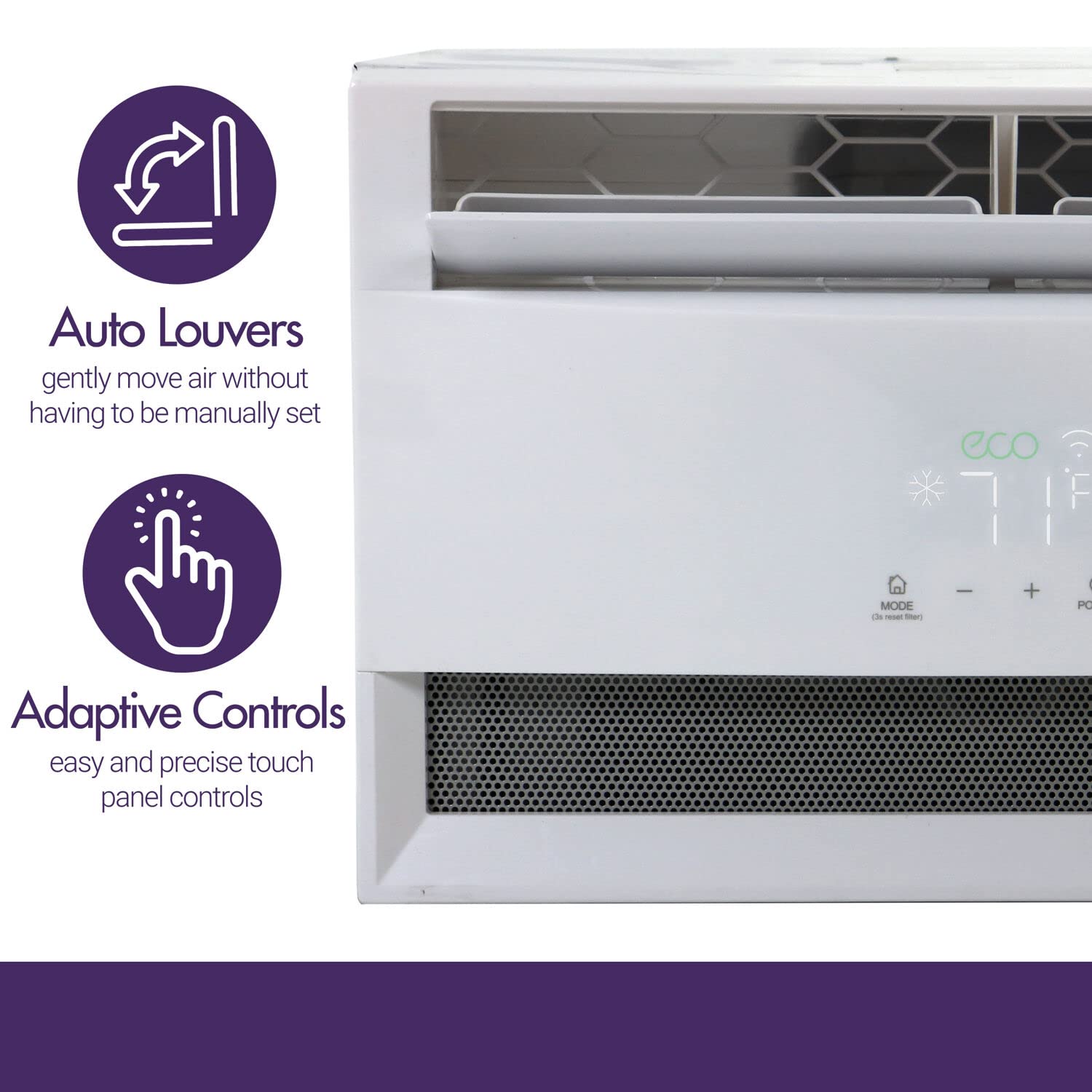 Freonic 12,000 BTU Window Air Conditioner and Dehumidifier, 115V, Window AC Unit for Rooms up to 550 Sq. Ft., Air Conditioner Window Unit with LED Display, Follow Me Remote, and Automatic Louvers