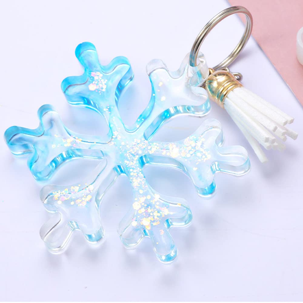 Fuerlun Large Snowflake Silicone Molds for Epoxy Resin, 3D Christmas Ornament Resin Molds for Christmas Tree & Car Decoration, Keychain, Xmas Gift (6 Varying Sizes)