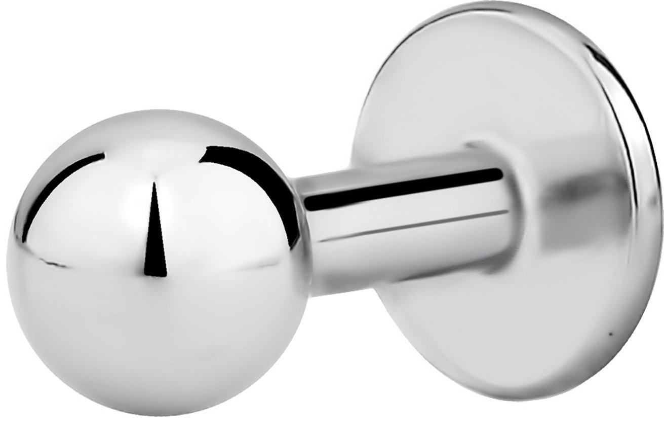 Forbidden Body Jewelry Piercing Jewelry, Tragus Piercing Jewelry, Tragus Jewelry, 16G 4mm Internally Threaded Surgical Steel, Helix Earring and Labret Stud with 3mm Ball Top