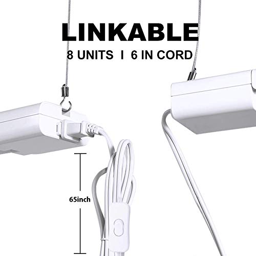 FREELICHT Linkable LED Shop Light, 4FT 45W 4500LM 5000K Workshop Light Fixture, 48 Inch LED Ceiling Lights, Plug in Shop Light for Garage, Corded Electric with Built-in ON/Off Switch, ETL - 4 Pack