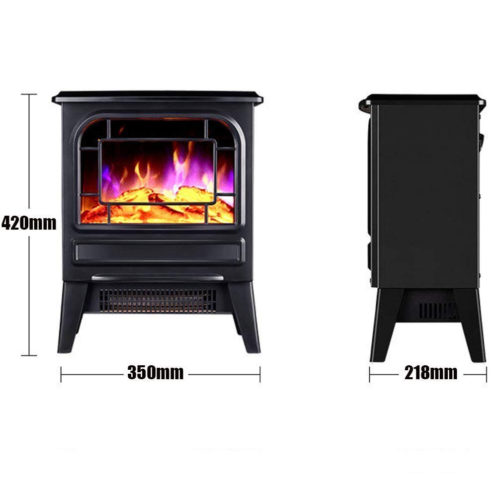 Fireplace Electric Electric Fireplaces Portable Electric Wood Stove with Fire Flame Effect for Home Or Office White (White) (Black)