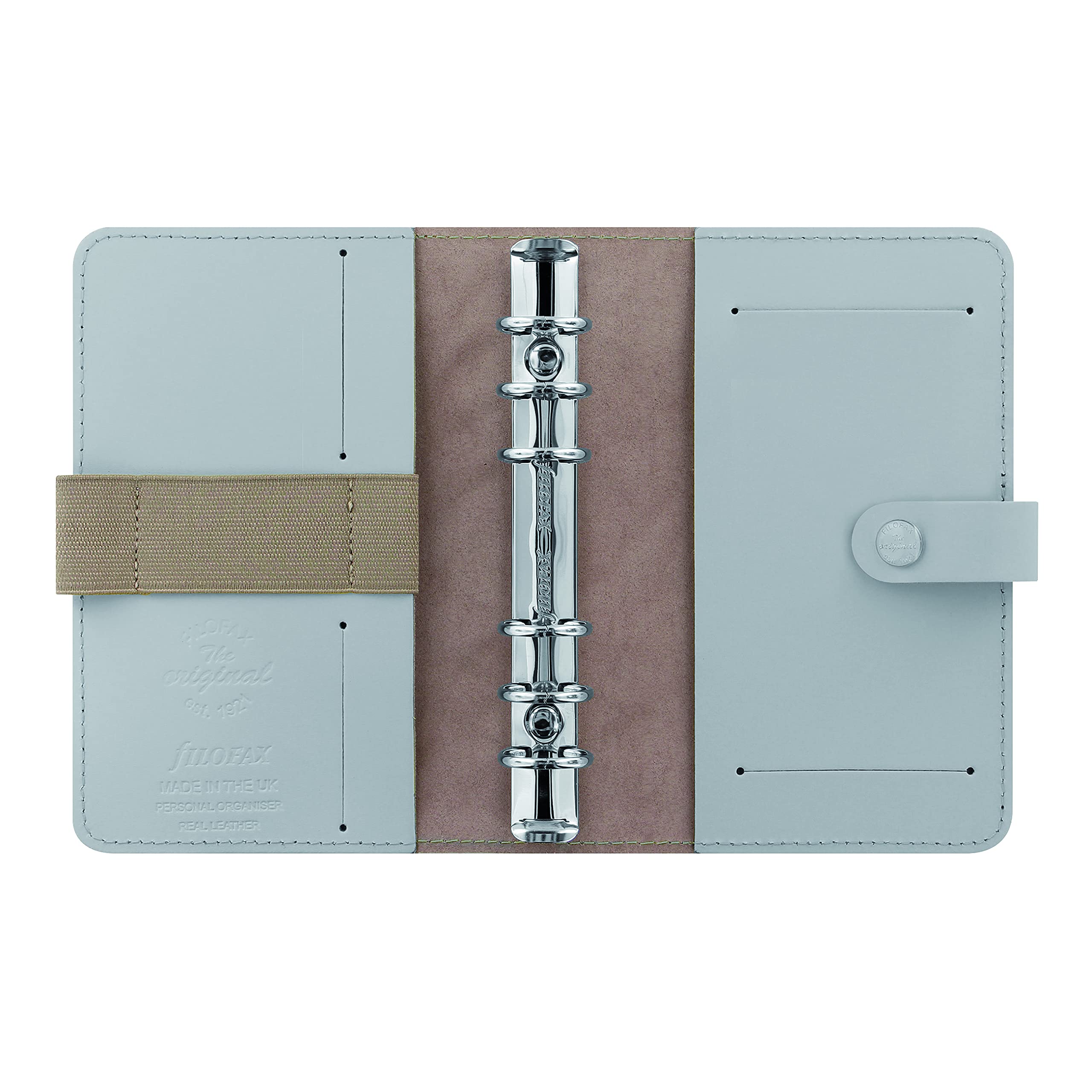 Filofax The Original Organizer, Personal Size, Stone - Leather, Six Rings, Week-to-View Calendar Diary, Multilingual, 2022 (C026069-22)