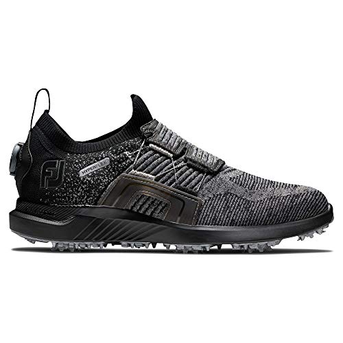 FootJoy Men's Hyperflex Boa Previous Season Style Golf Shoe, Black/Charcoal/Silver, 11