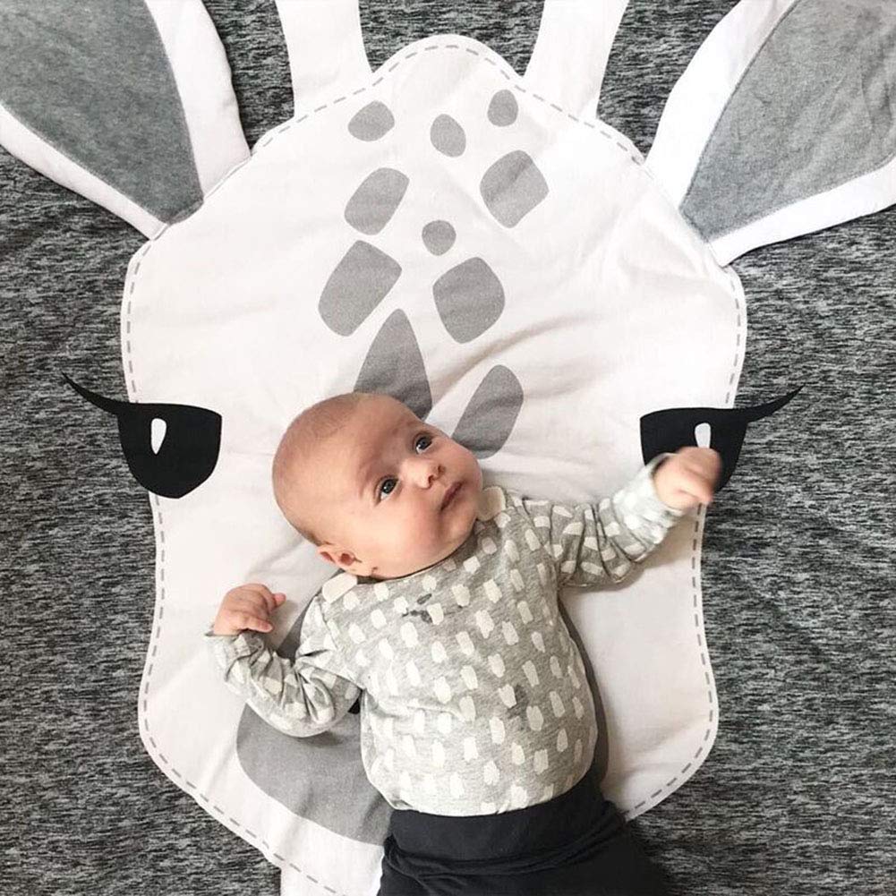 GABWE Round Giraffe Rug Carpet Cotton for Kids Floor Play mats Kids Room Decoration 35.4 inches