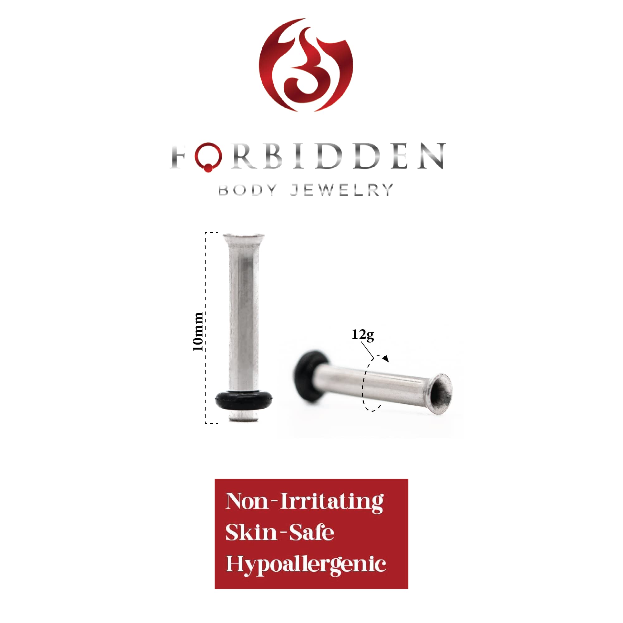 Forbidden Body Jewelry 4g (5mm) Surgical Steel Single Flared Tunnel Plugs Plus O-Ring