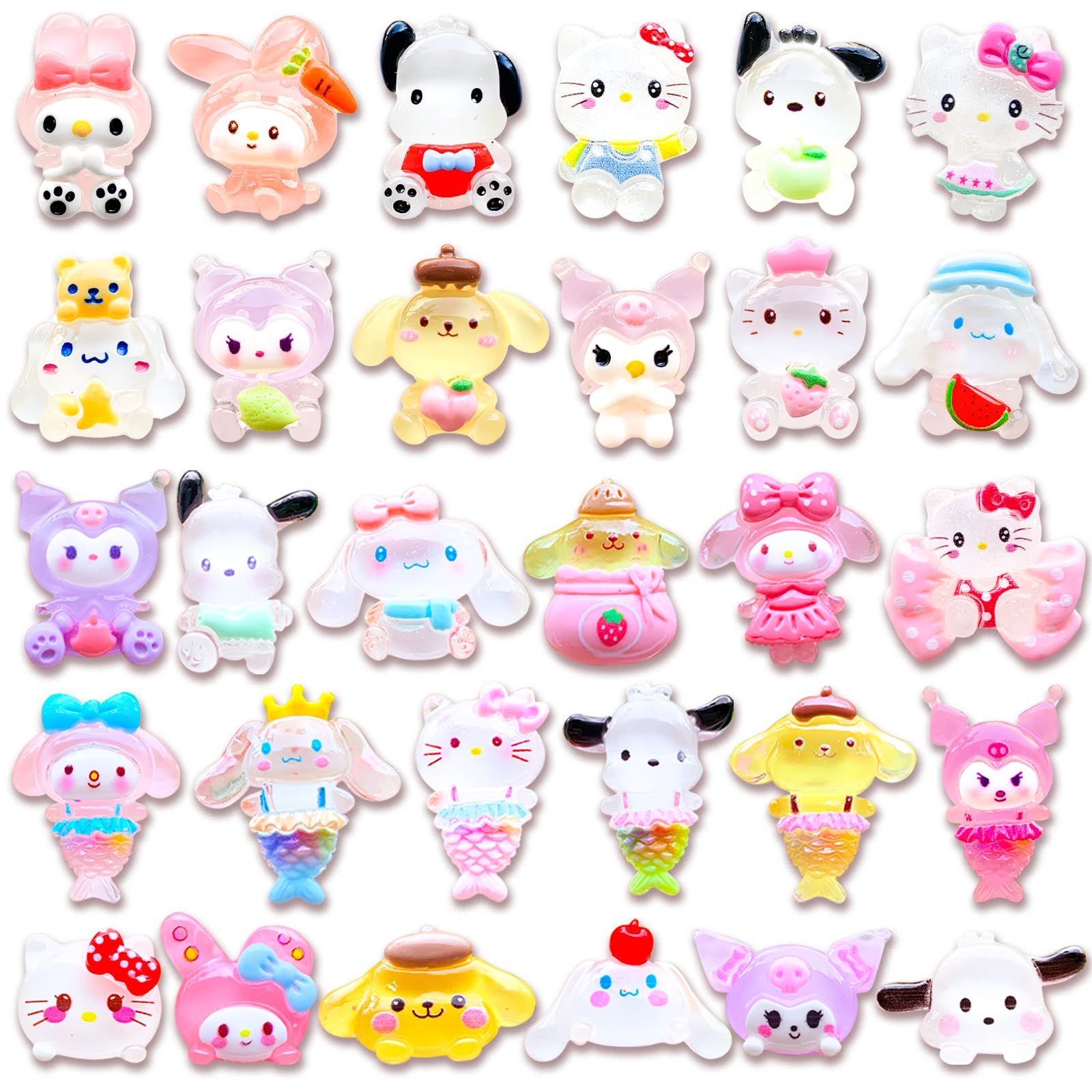 Fohiahfce 25 30PCS 3D Shoe Charms Fits for Clog Sandals Shoes Decoration, Cute Cartoon Resin Accessories Charms for Shoes (30Pcs Colorful)